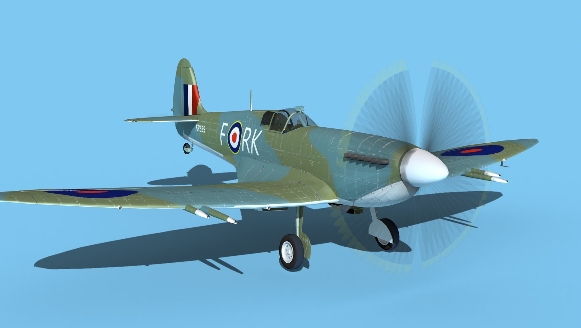 3D Supermarine Spitfire MkXII V01 Model - TurboSquid 1925192