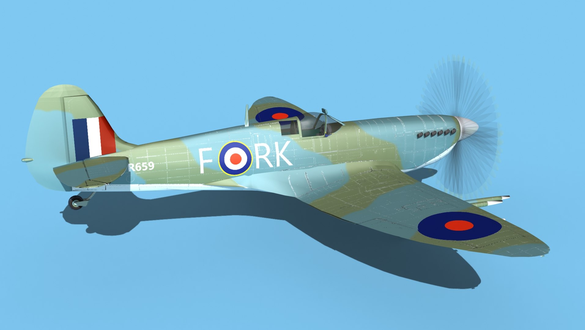 3D Supermarine Spitfire MkXII V01 Model - TurboSquid 1925192