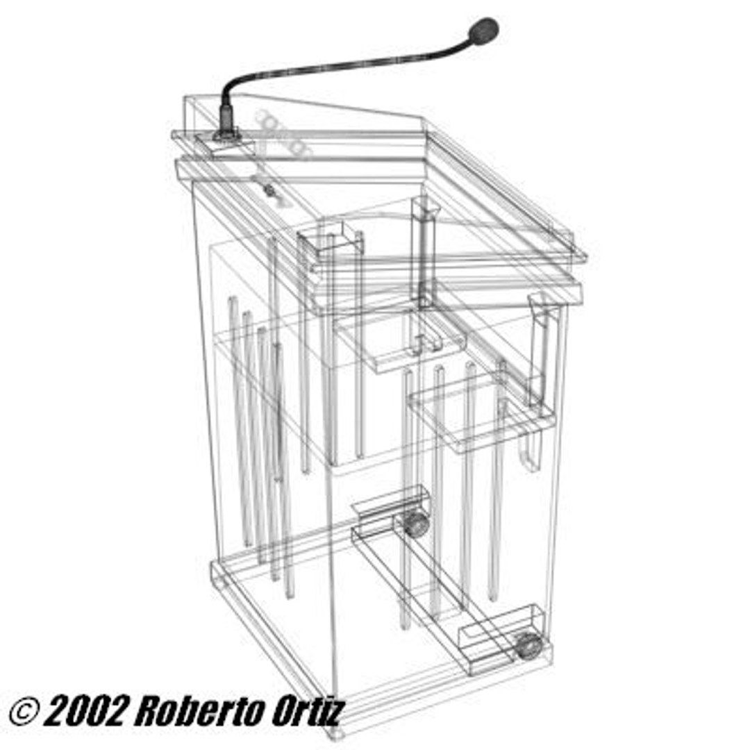 Free Wooden Podium 3d Model