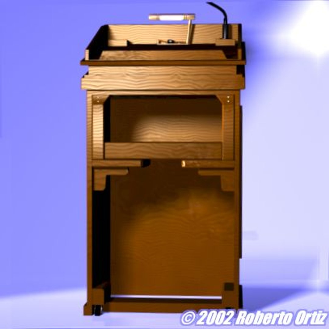 Free Wooden Podium 3d Model