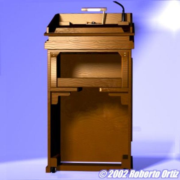 free wooden podium 3d model