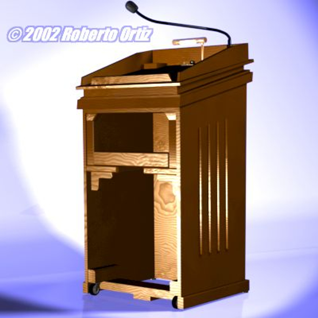 free wooden podium 3d model