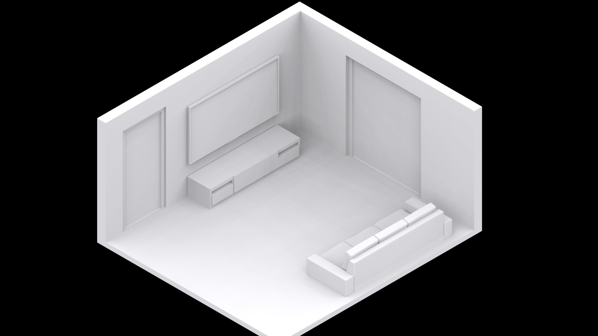 3D Orthographic Living Room - TurboSquid 1963413