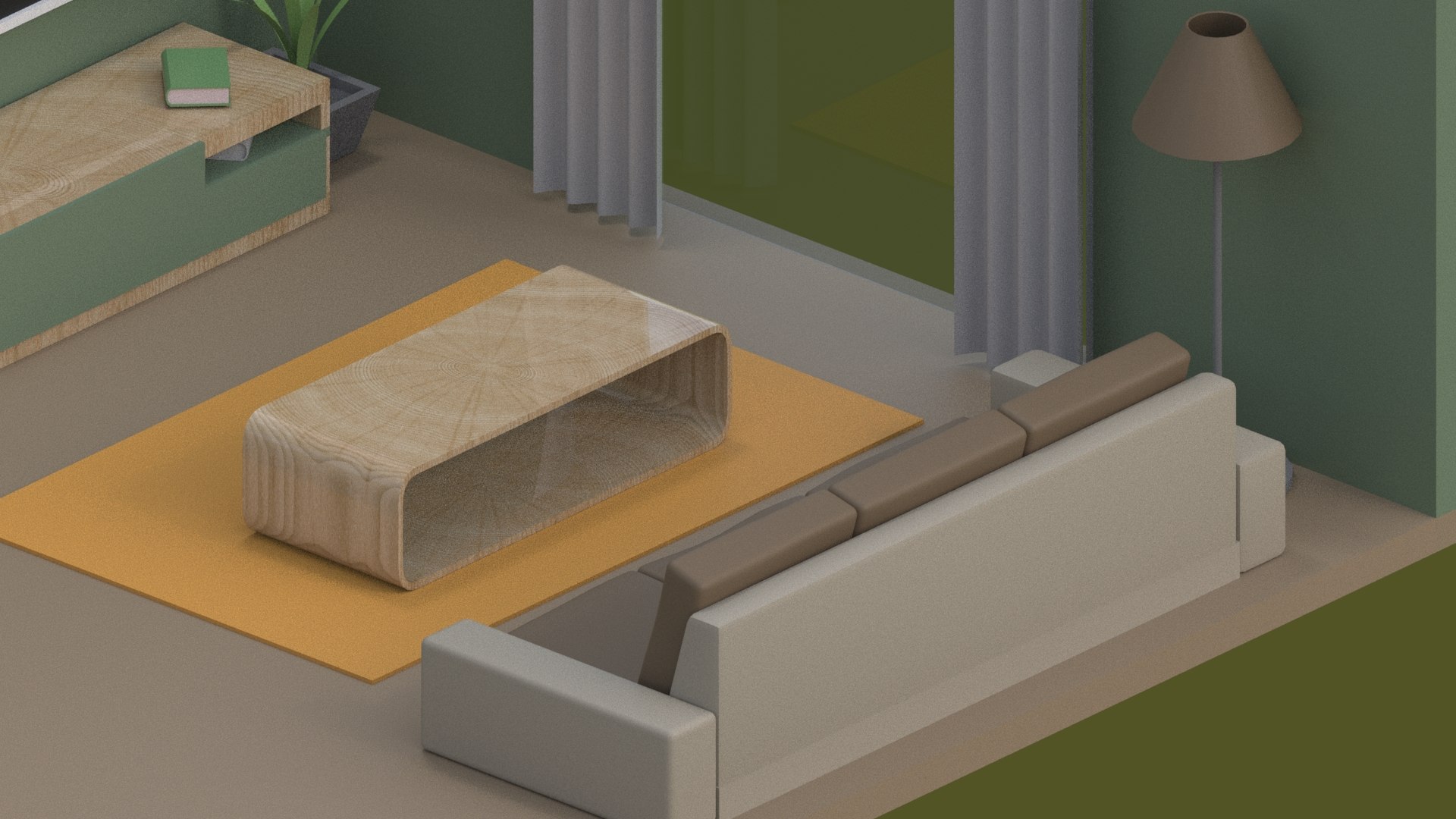 3D Orthographic Living Room - TurboSquid 1963413