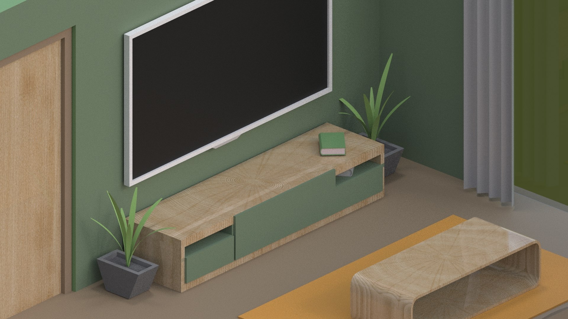 3D Orthographic Living Room - TurboSquid 1963413