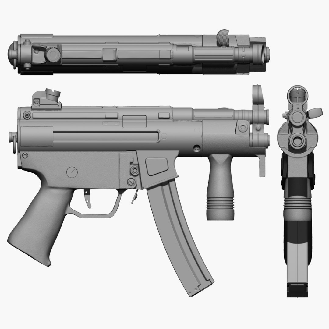 3d Model Mp5-k Zbrush Small