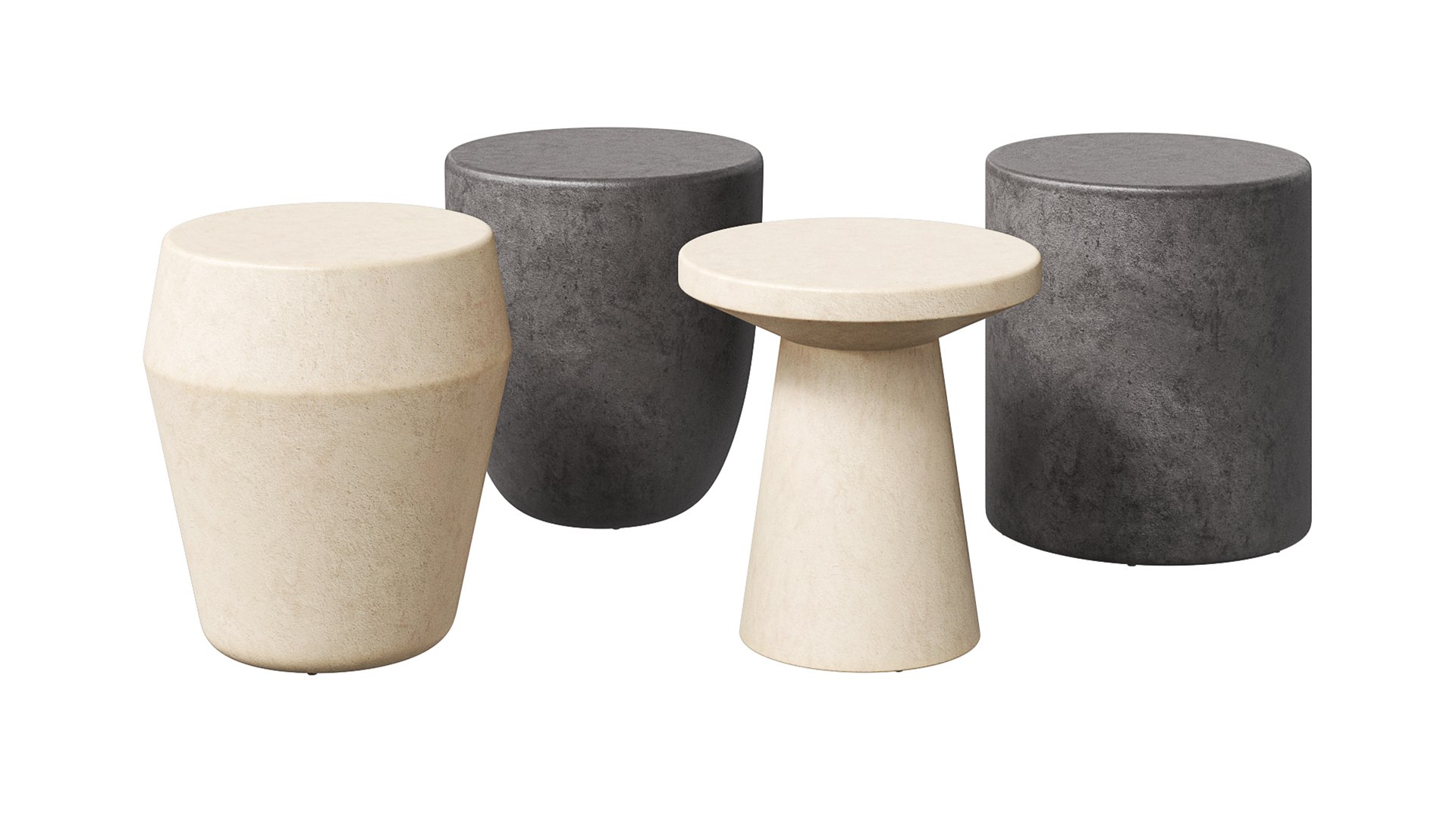 3D Model Restoration Hardware Concrete Side Tables Terzo - TurboSquid 2206080