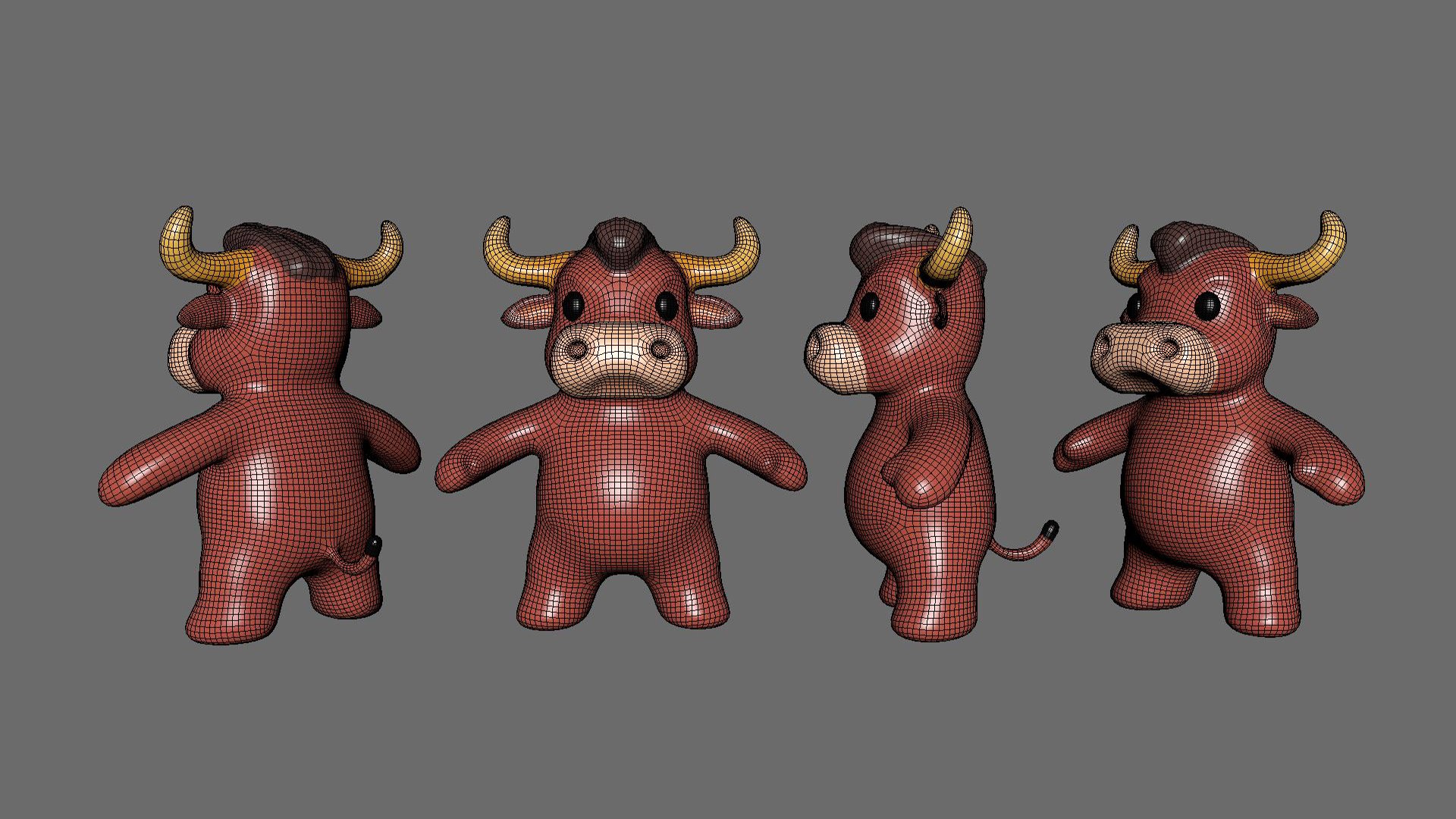 3D Little Animal Baby - Bull Cute - Animated - TurboSquid 2282292