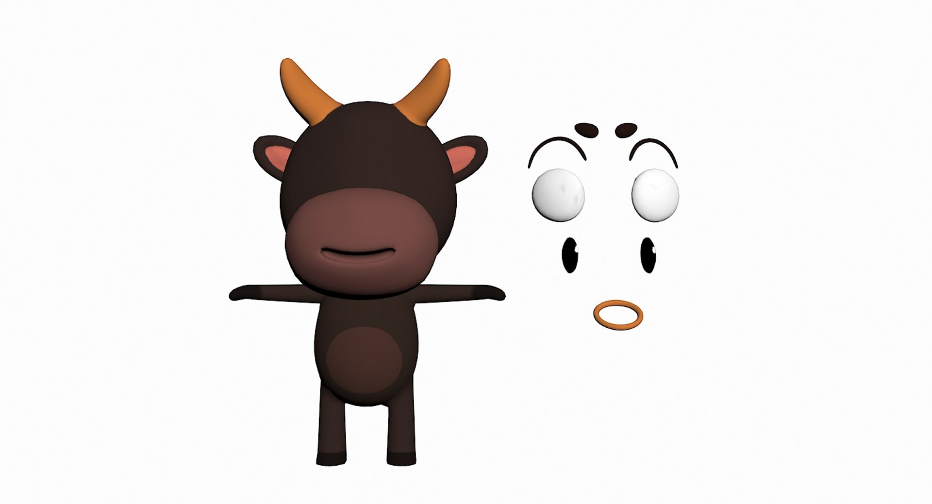 3D Cartoon Toon Bull Model - TurboSquid 1399848
