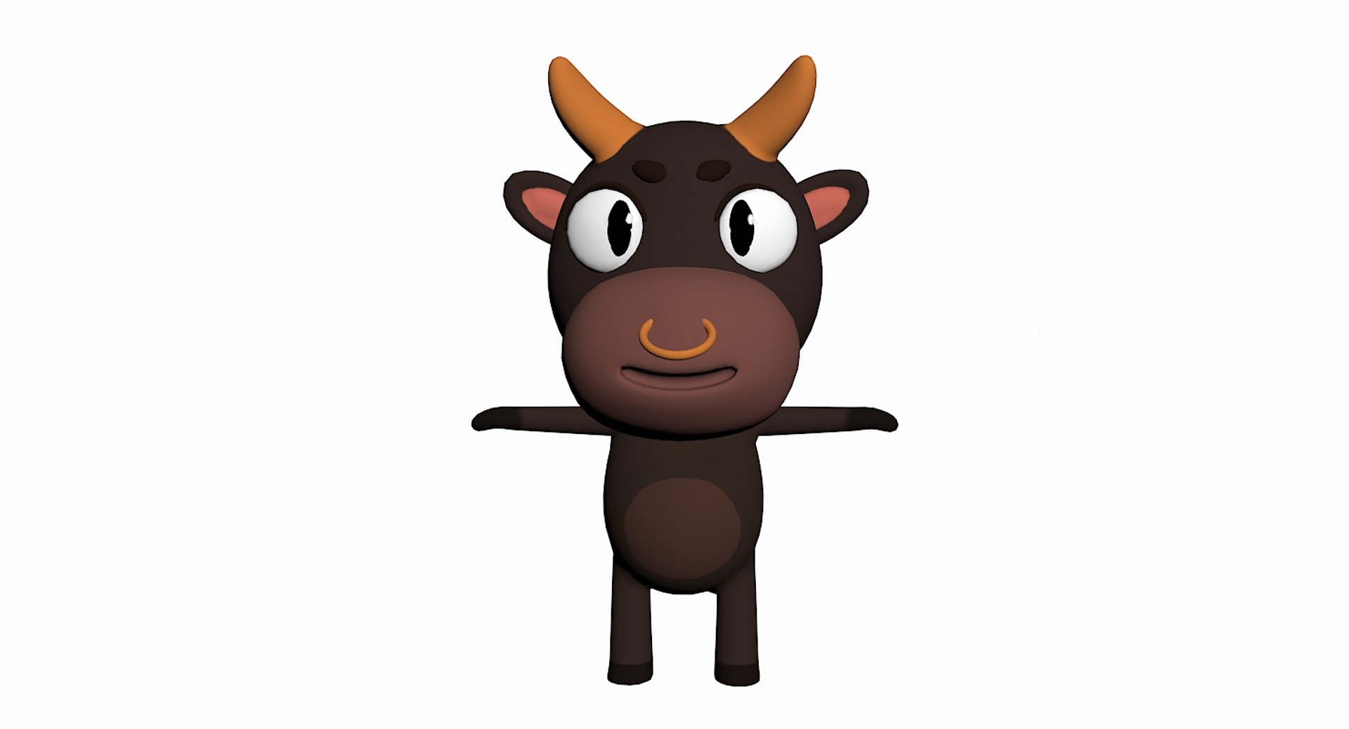 3D Cartoon Toon Bull Model - TurboSquid 1399848