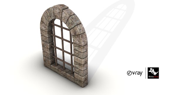3D Stone Window with bars model - TurboSquid 2019177