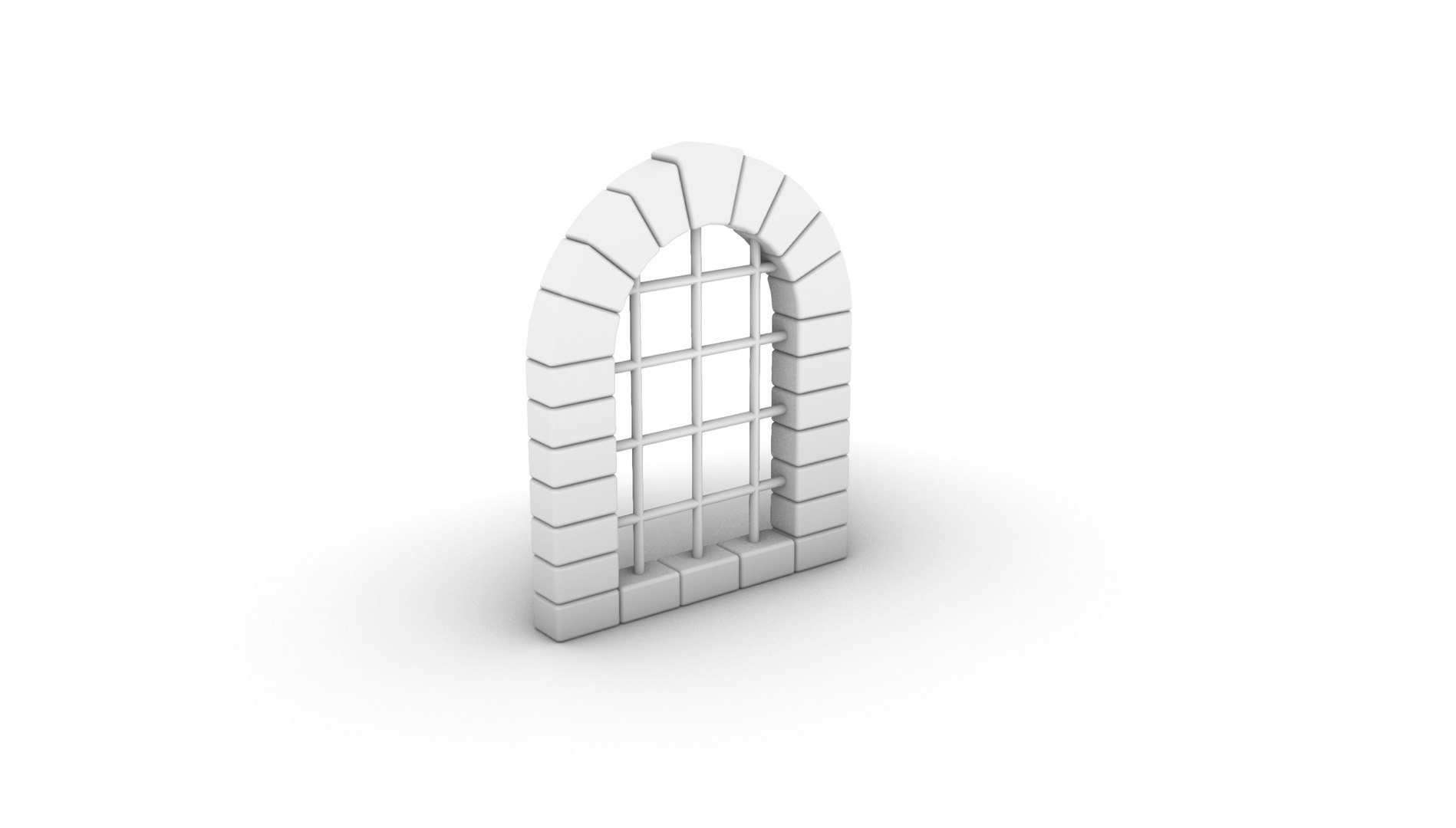 3D Stone Window with bars model - TurboSquid 2019177