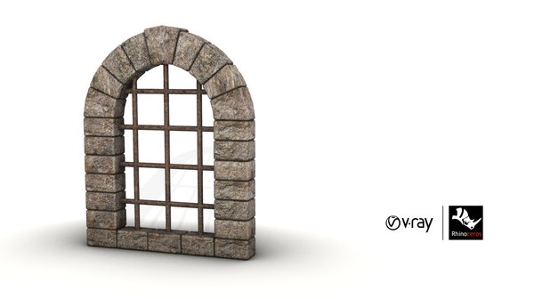 3D Stone Window with bars model - TurboSquid 2019177