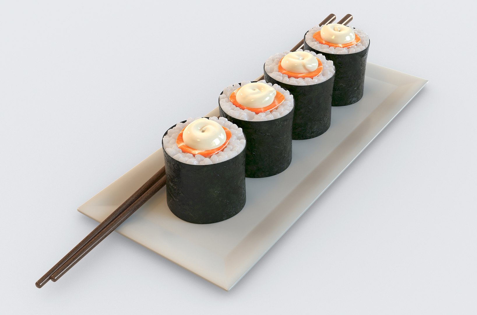 Sushi Maki Salmon 3D Model - TurboSquid 1622408