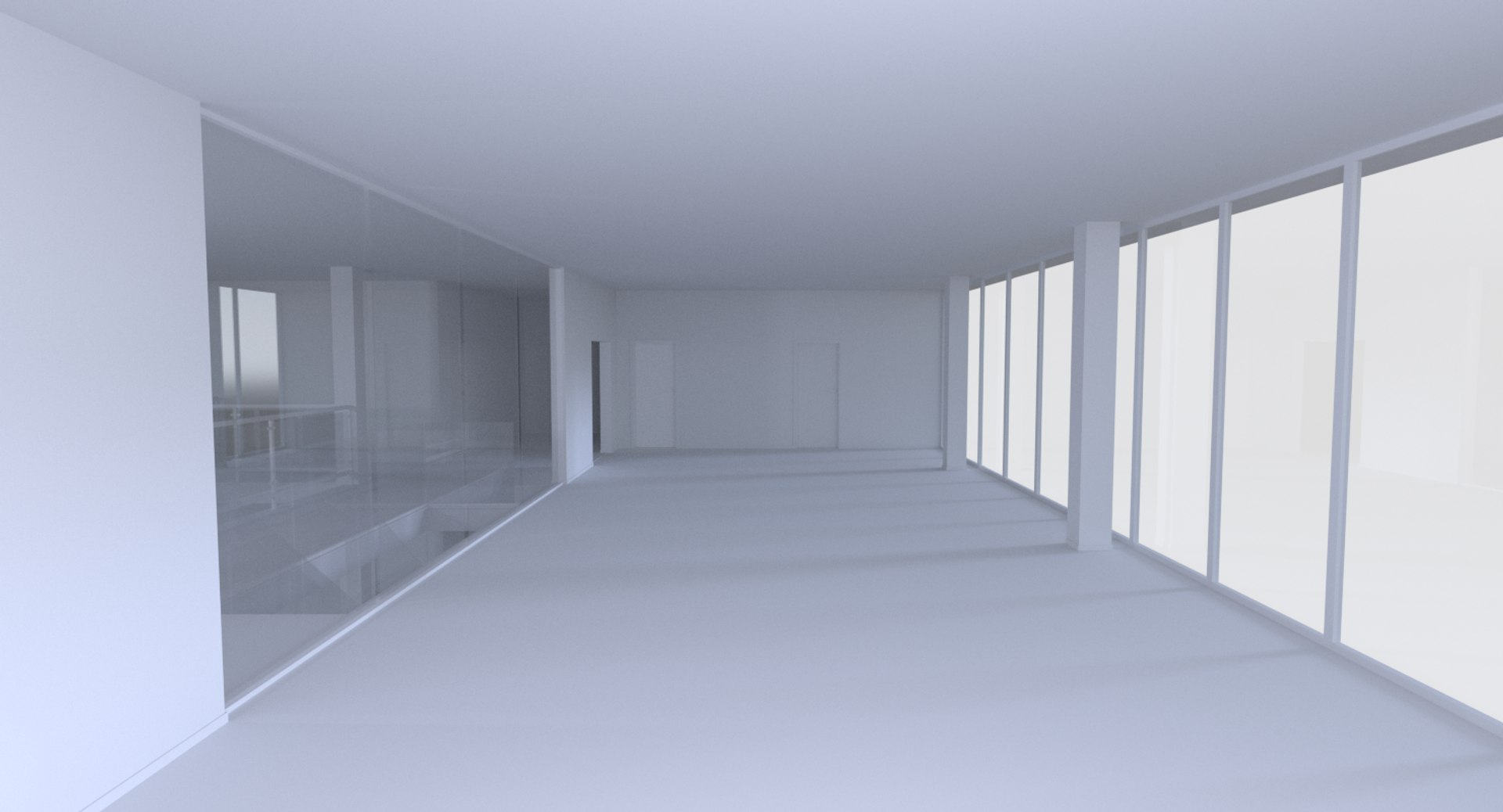 Modern Office Interior Buildings 3d Model