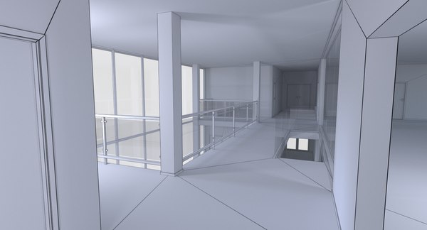 modern office interior buildings 3d model