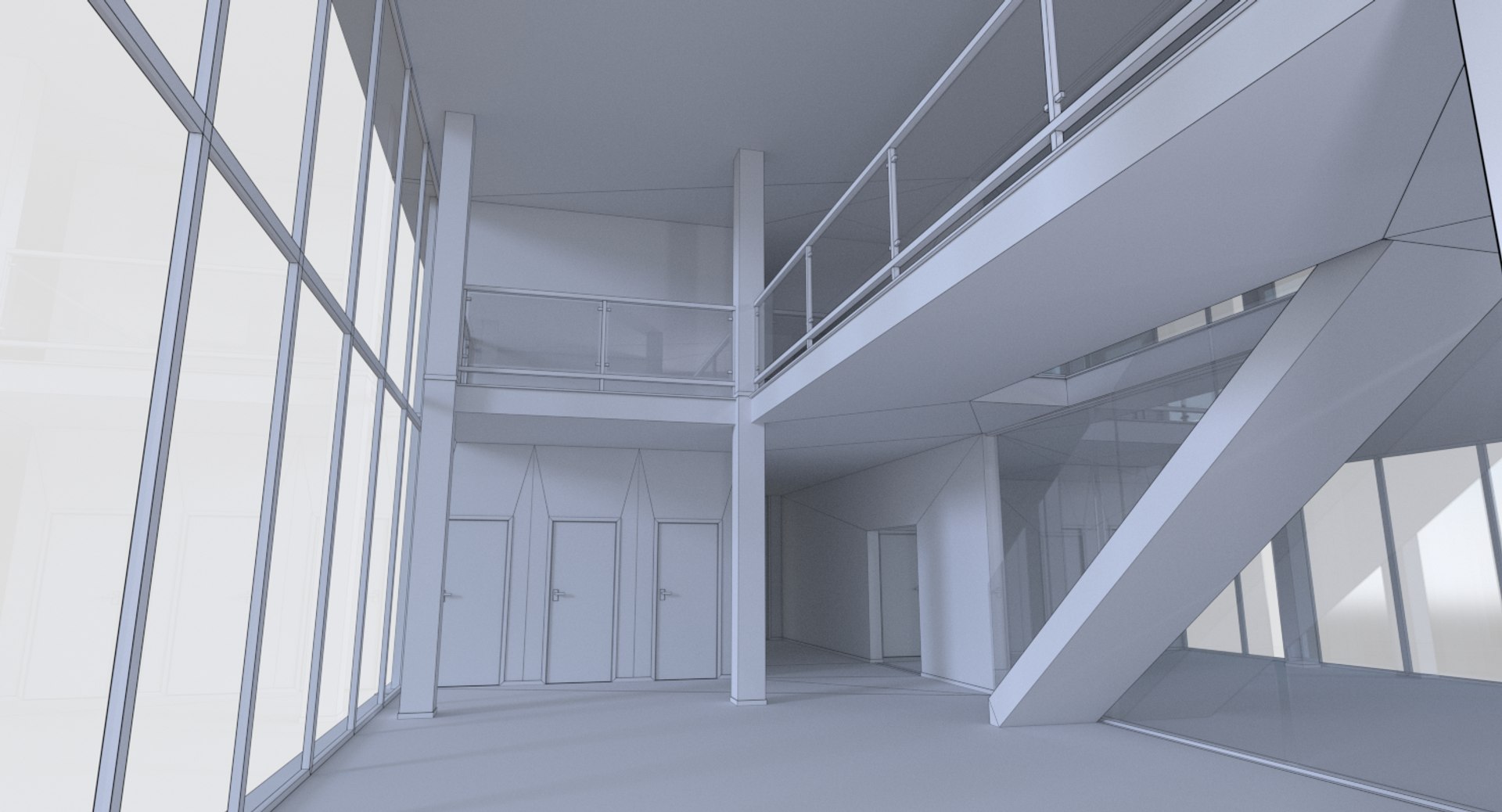 modern office interior buildings 3d model