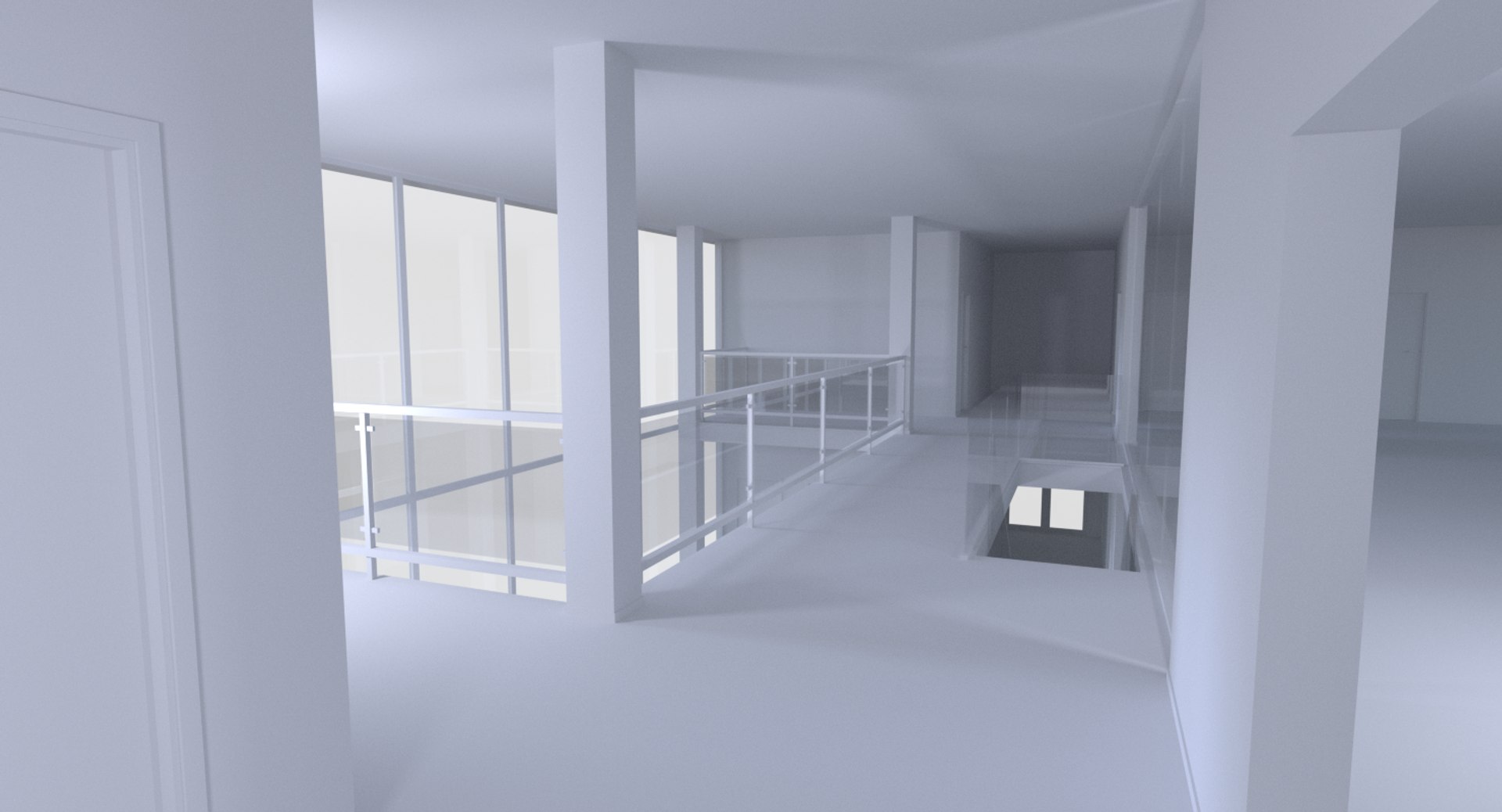 Modern Office Interior Buildings 3d Model