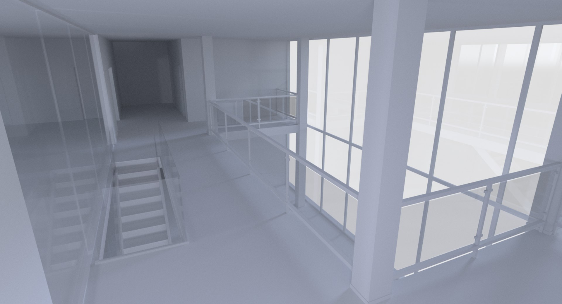 Modern Office Interior Buildings 3d Model