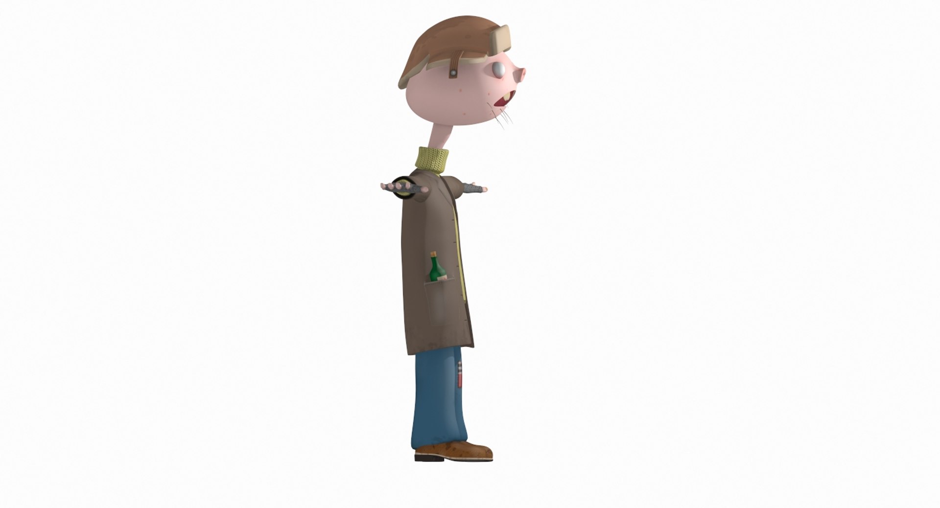 Funny Cartoon Hobo Model - TurboSquid 1276458