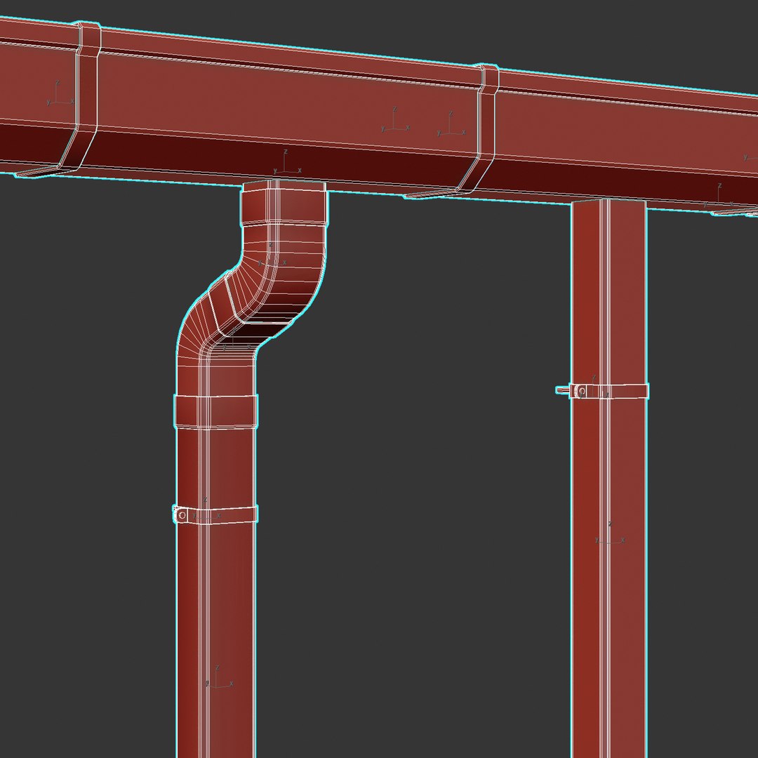 Gutter System 3D Model - TurboSquid 2194508