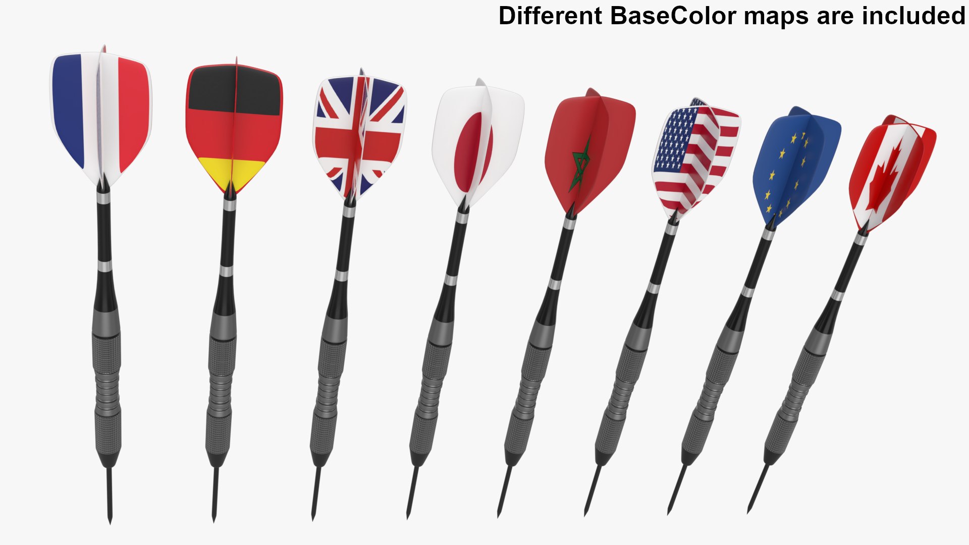 Dart Needle Flags 3D - TurboSquid 1722048