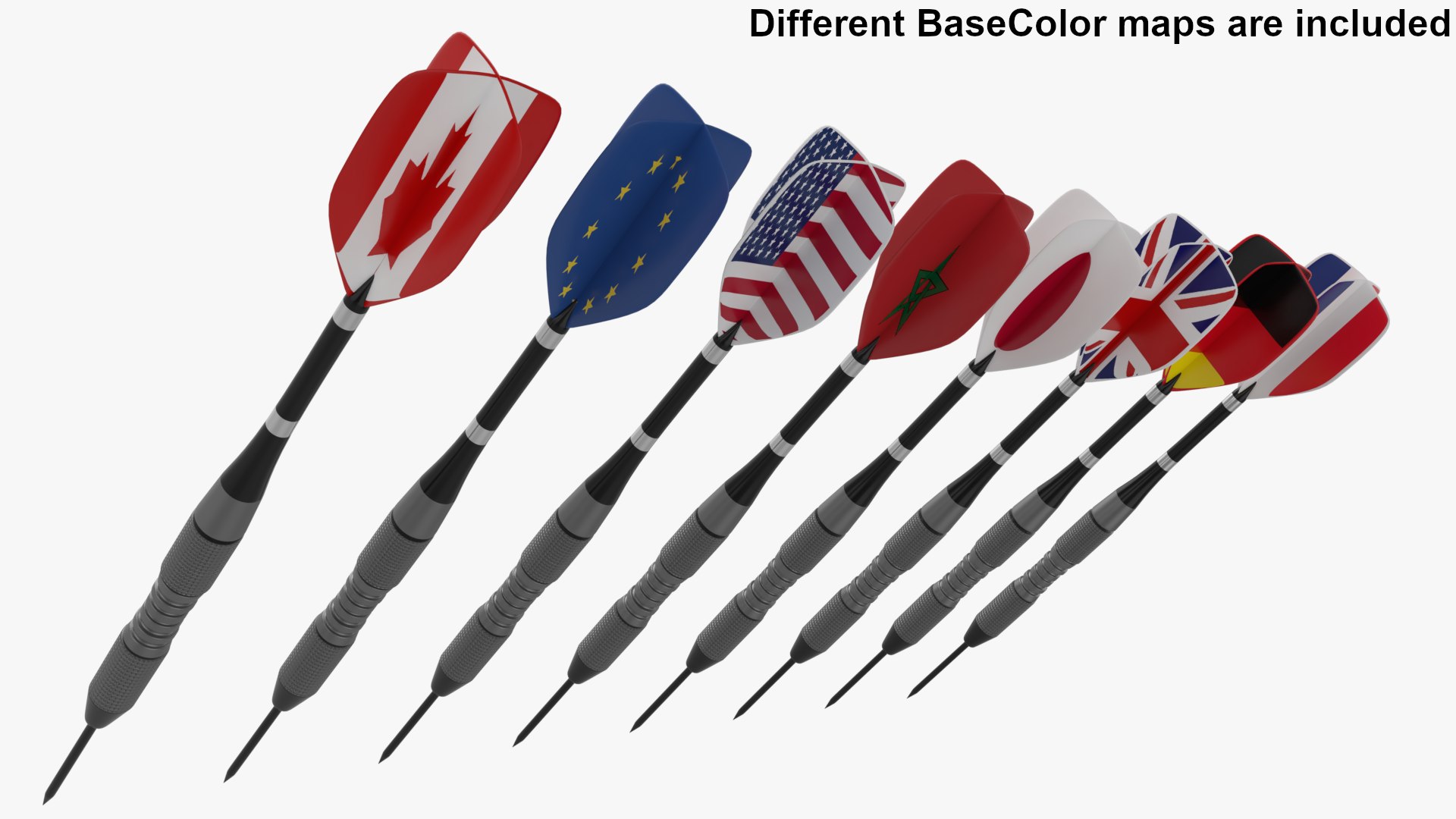 Dart Needle Flags 3D - TurboSquid 1722048
