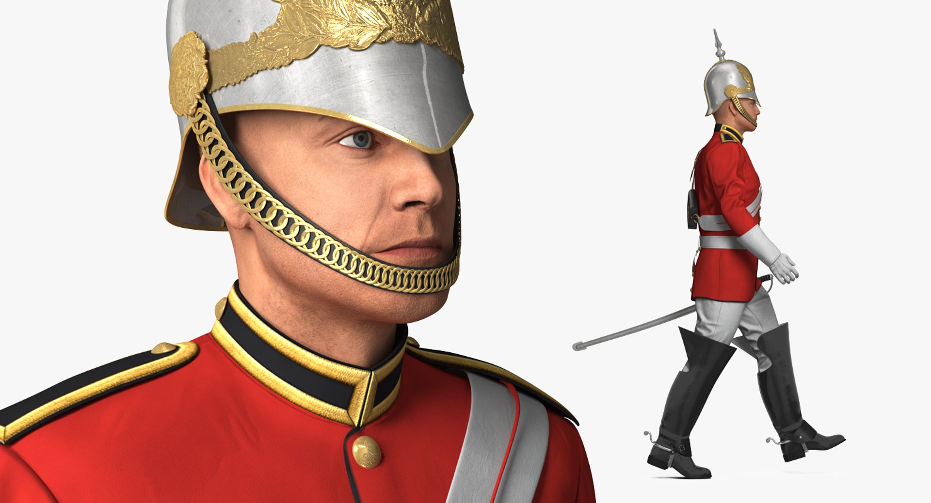 3D British Royal Lifeguard Walking - TurboSquid 1202628
