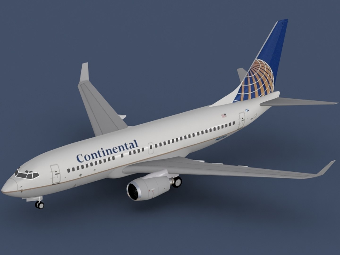 B 737-700 Continental Airlines 3d Max