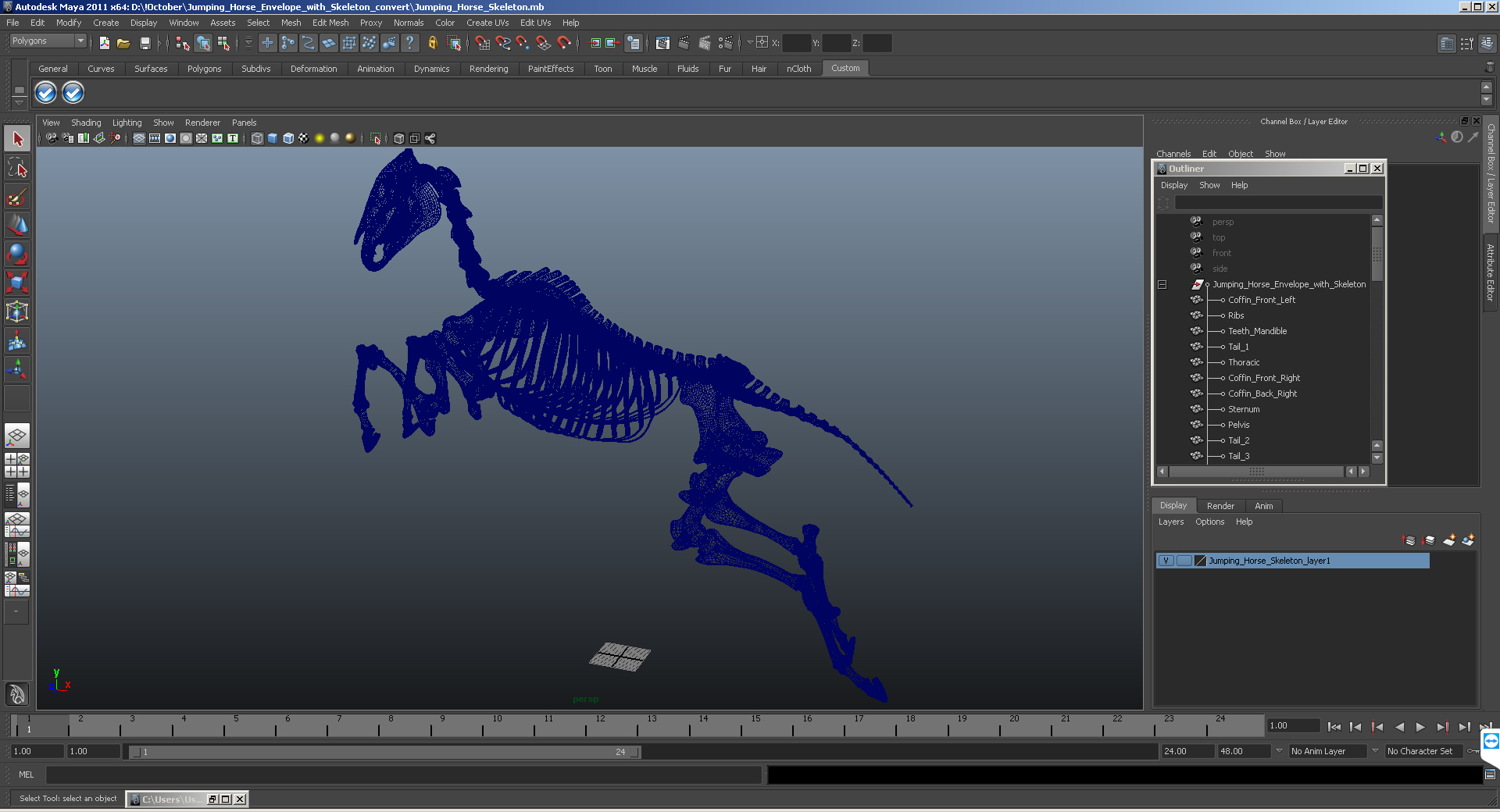 Jumping horse skeleton 3D model - TurboSquid 1341399
