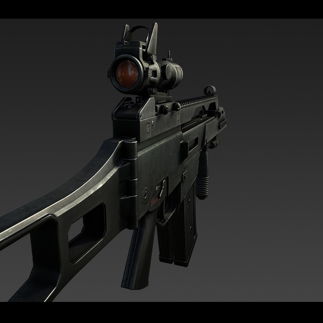 Realistic Assault Rifle 3d Model
