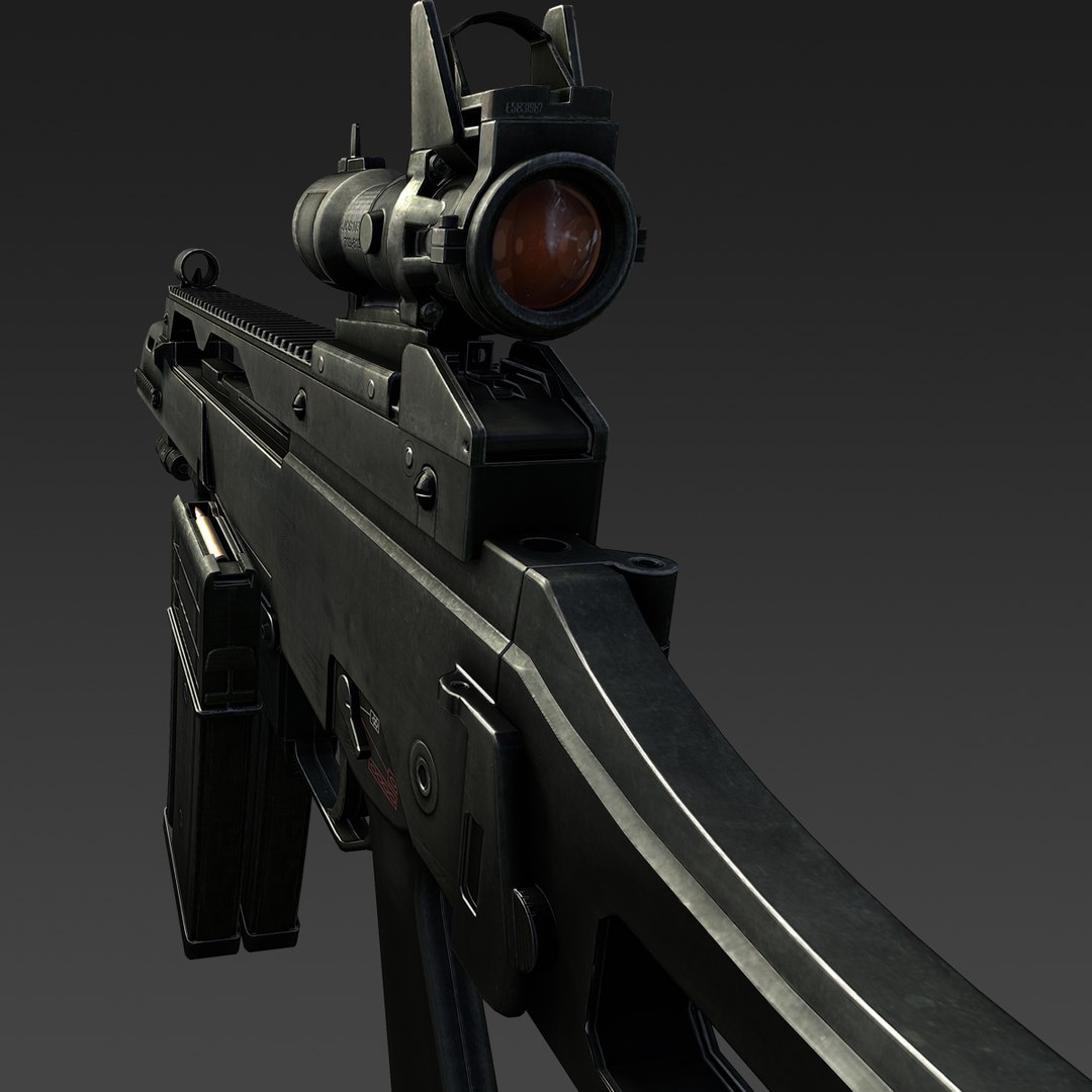 Realistic Assault Rifle 3d Model