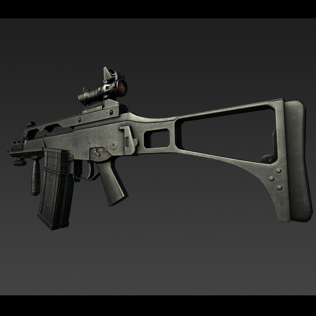 Realistic Assault Rifle 3d Model