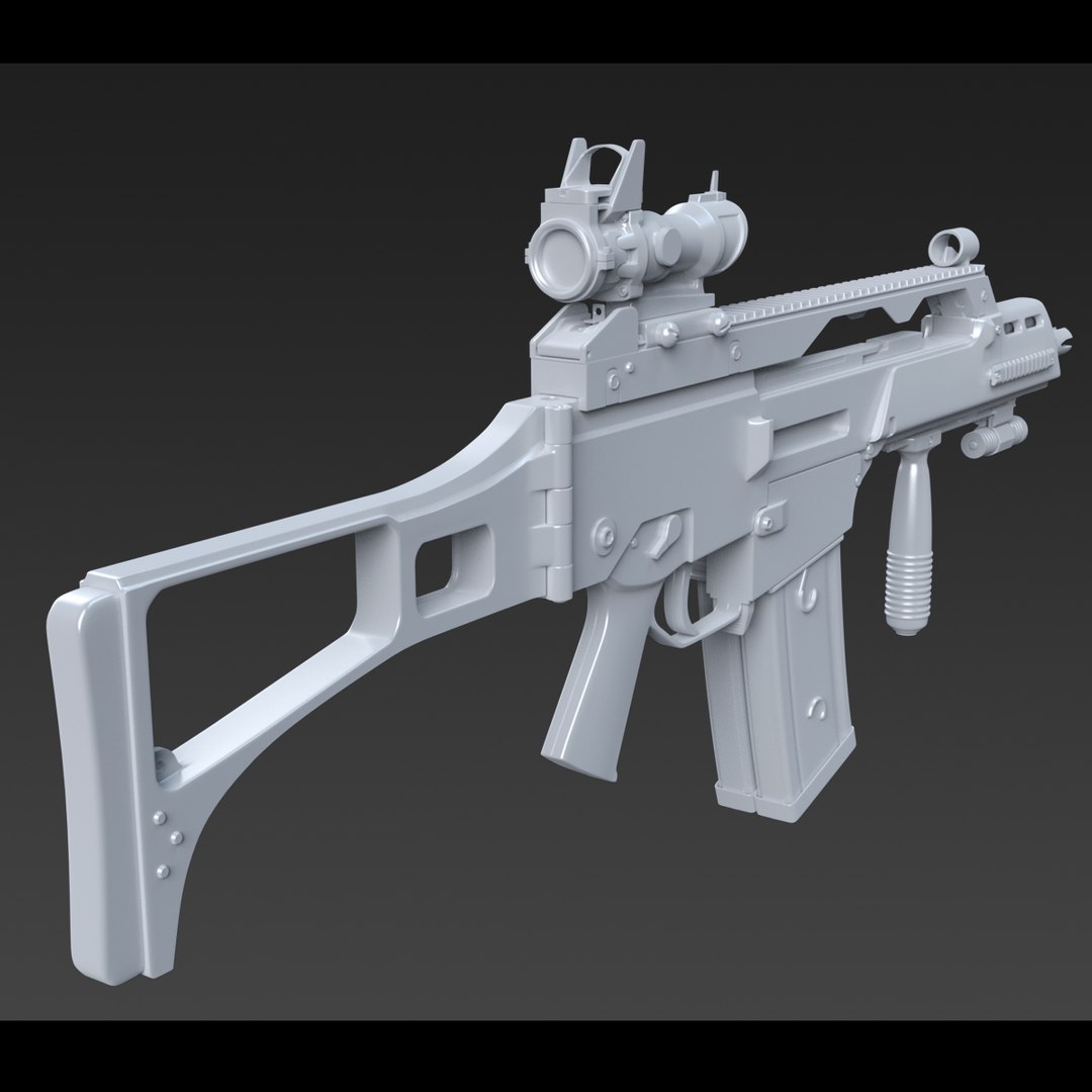 Realistic Assault Rifle 3d Model
