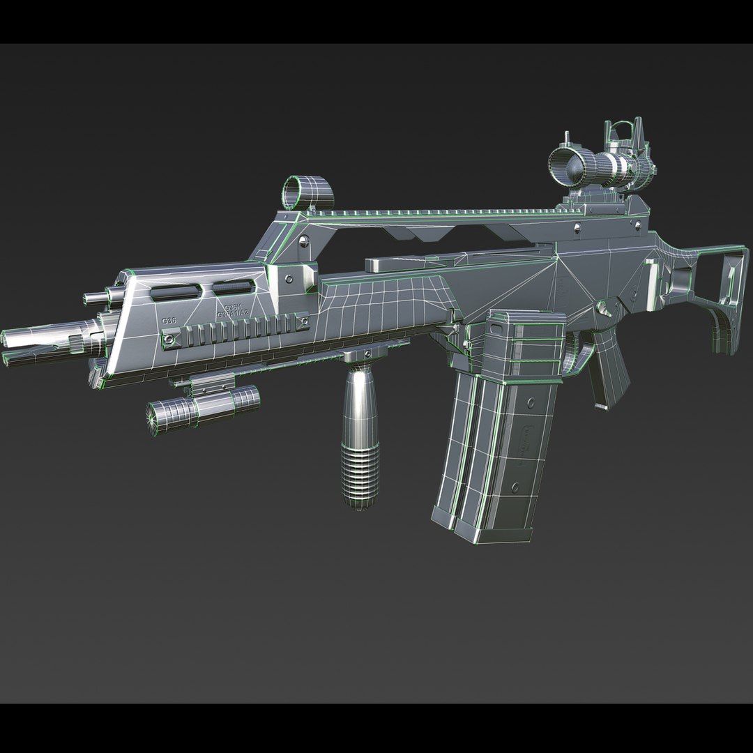 Realistic Assault Rifle 3d Model