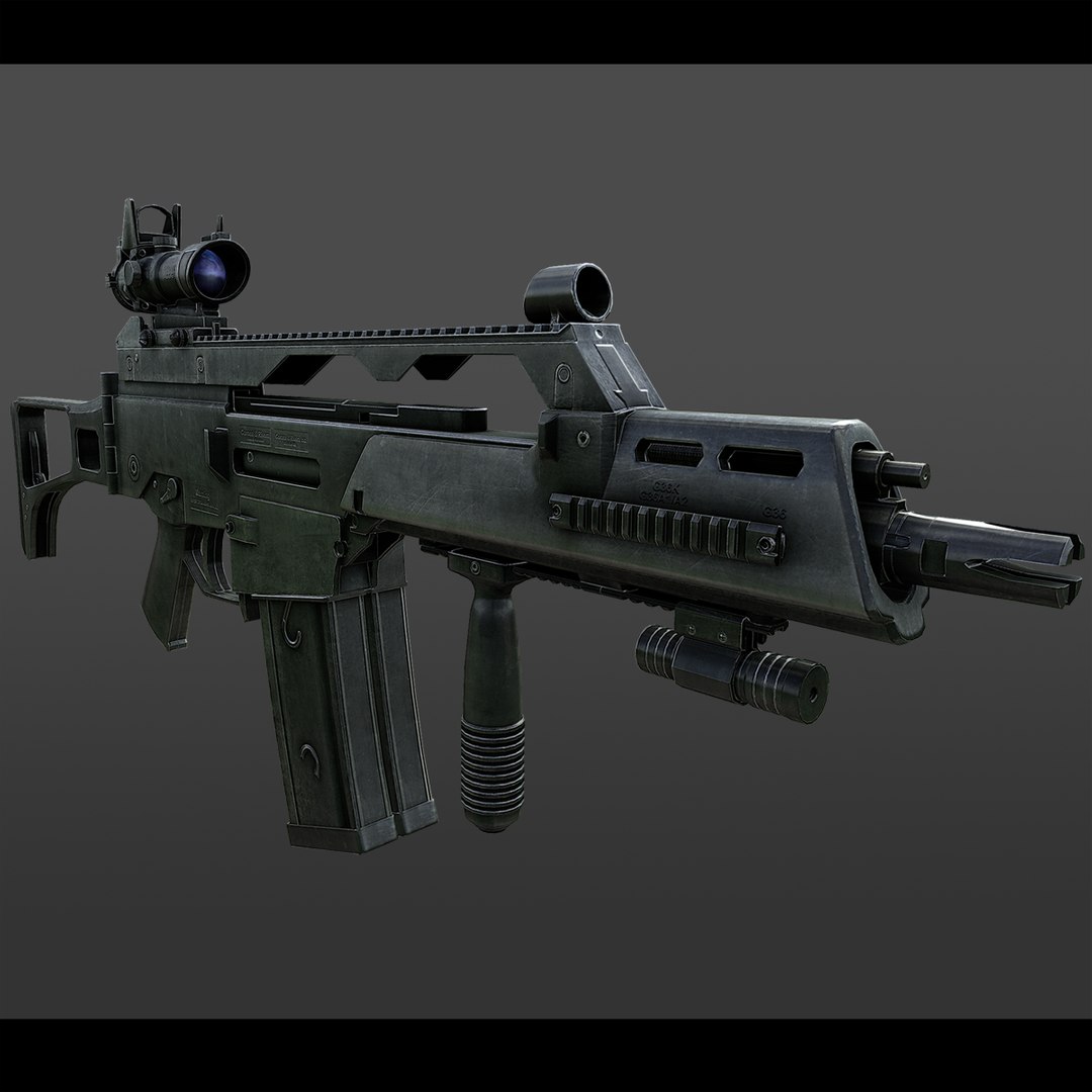 Realistic Assault Rifle 3d Model