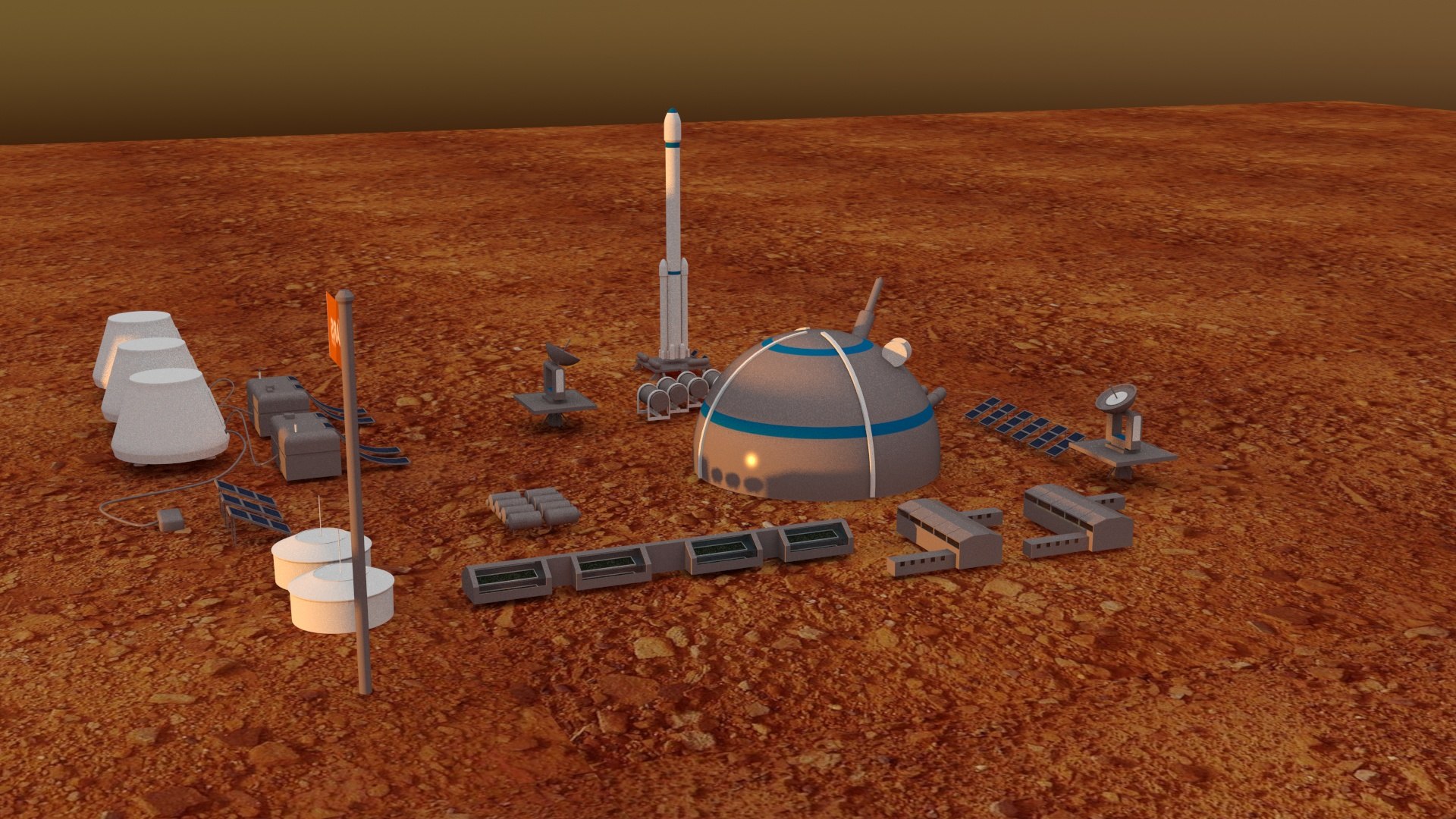 3D Mars Colony Model - TurboSquid 1255871