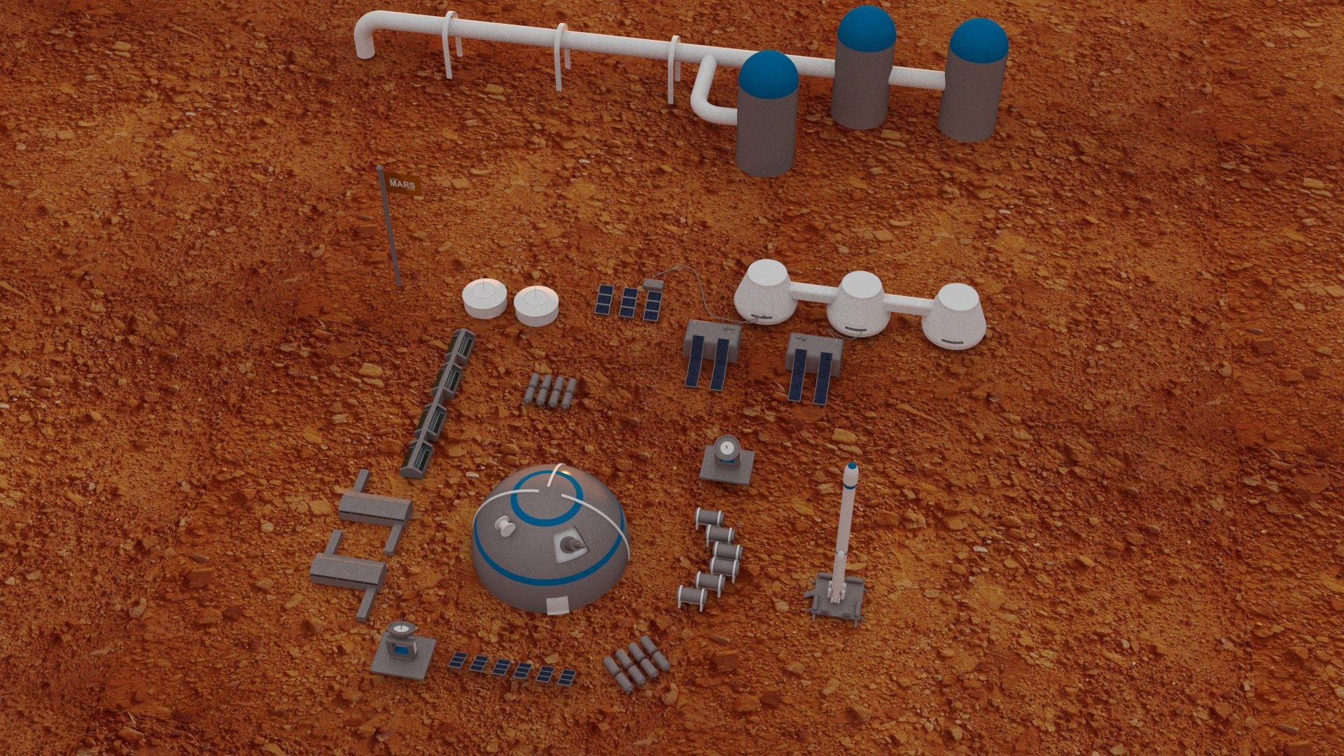 3D Mars Colony Model - TurboSquid 1255871