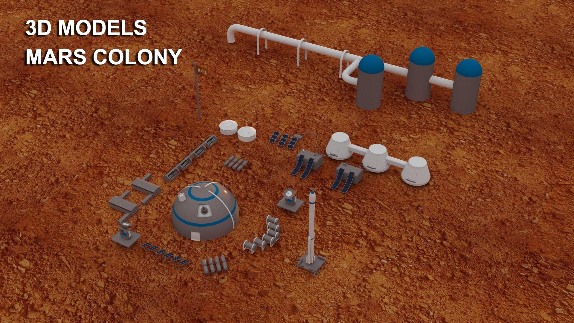 3D Mars Colony Model - TurboSquid 1255871