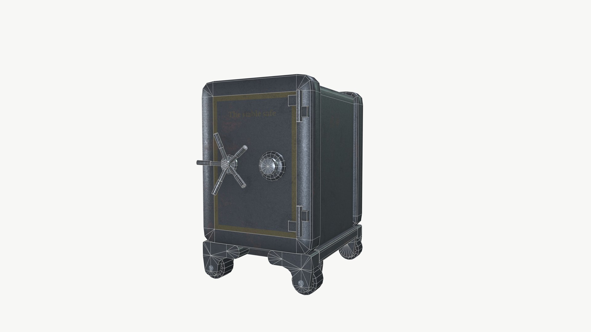 3D Model Antique Iron Safe - TurboSquid 2299256