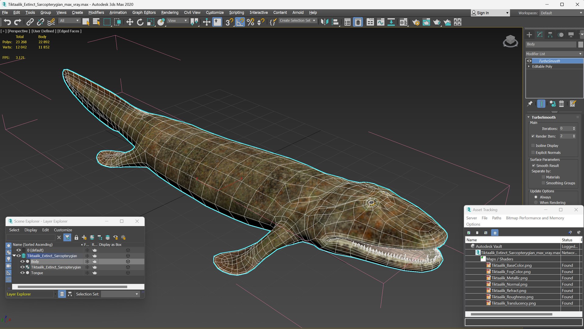 Tiktaalik Extinct Sarcopterygian 3D Model - TurboSquid 2318269