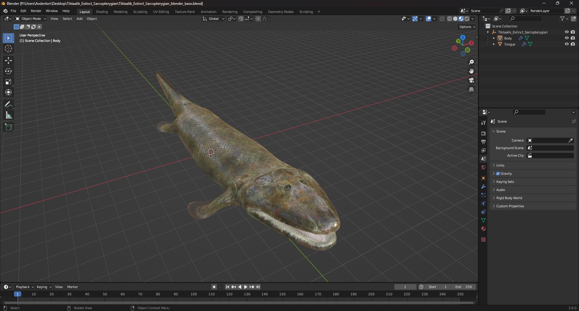 Tiktaalik Extinct Sarcopterygian 3D Model - TurboSquid 2318269