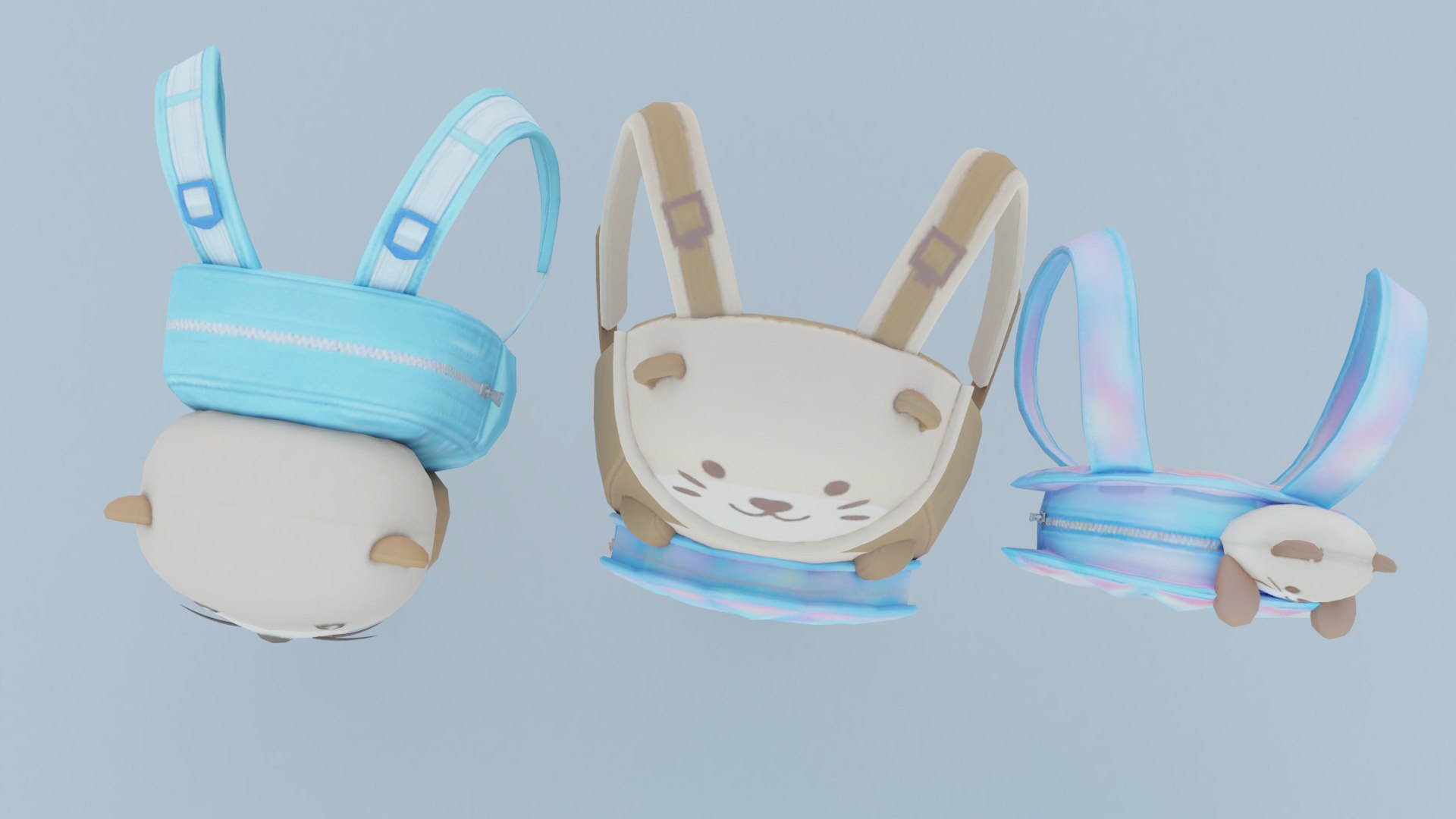 Bag 3x Sweet Raccoon Backpack Model - TurboSquid 2103690