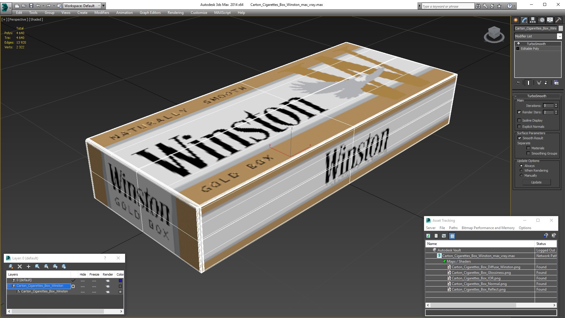 Carton Cigarettes Box Winston 3D Model - TurboSquid 1943626