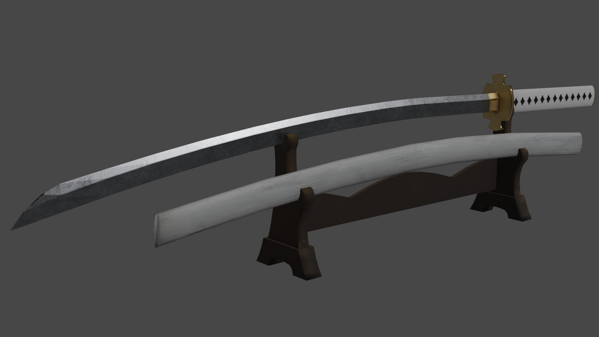 Katana With Stand And Sheath 3D - TurboSquid 2117586