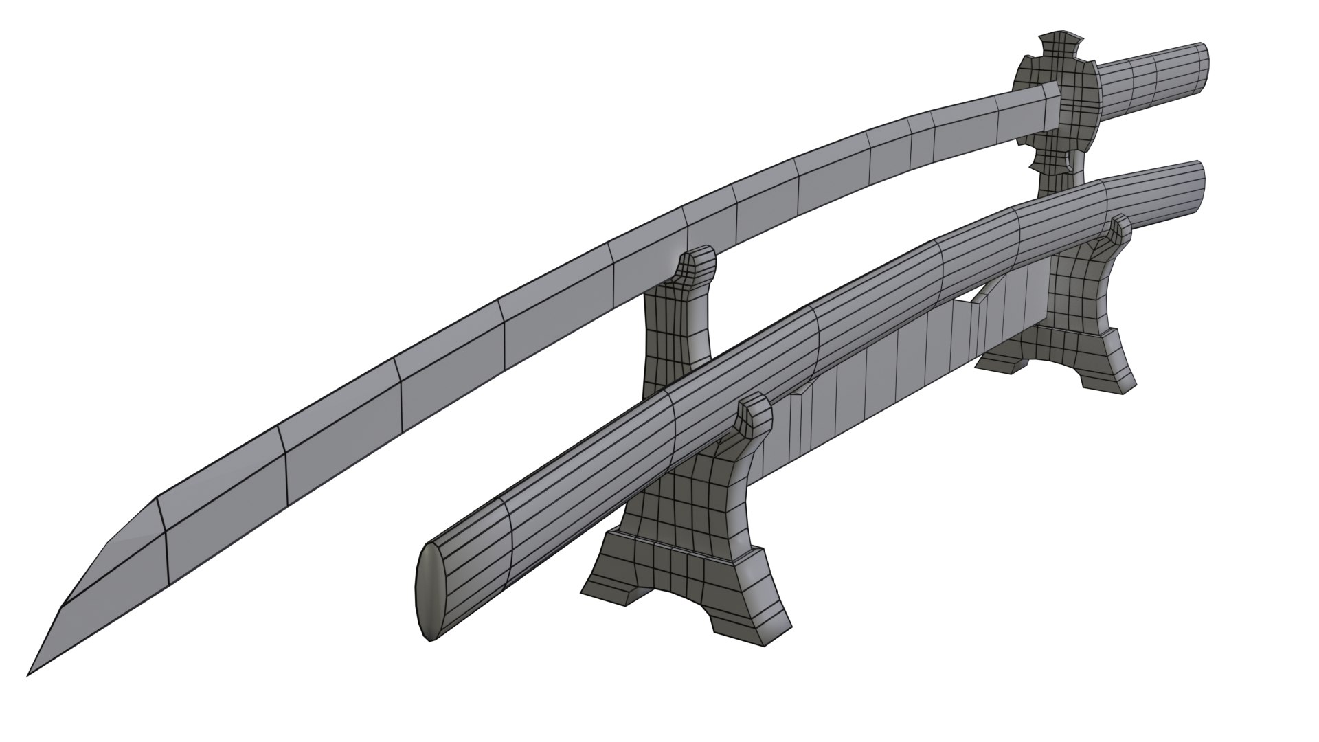 Katana With Stand And Sheath 3D - TurboSquid 2117586