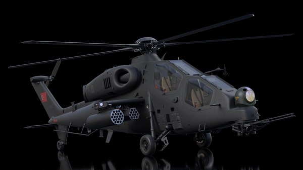 modelo 3d Helicóptero ATAK T129 negro - TurboSquid 2040258