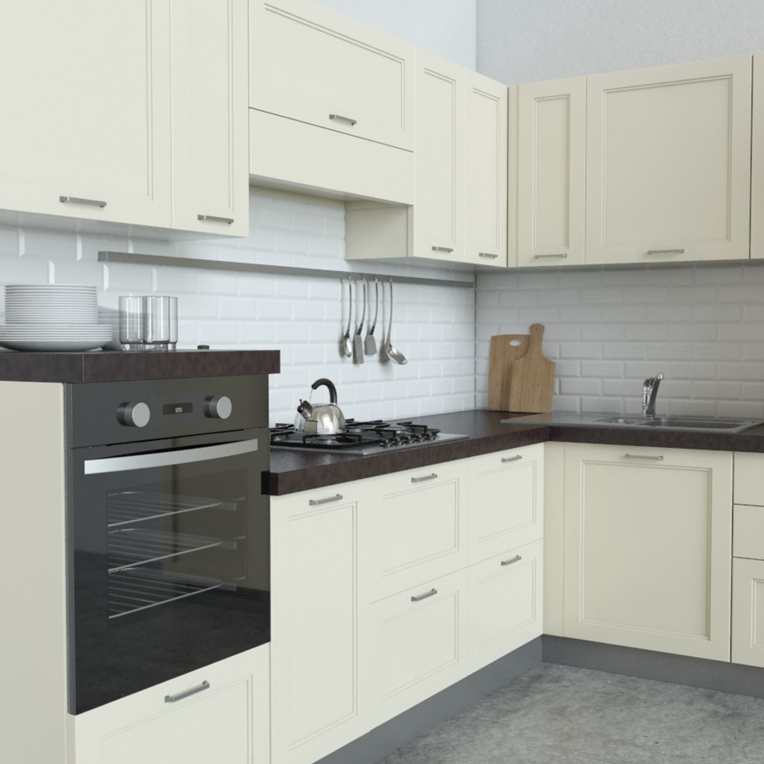 3d Scavolini Colony Kitchen 2 Model
