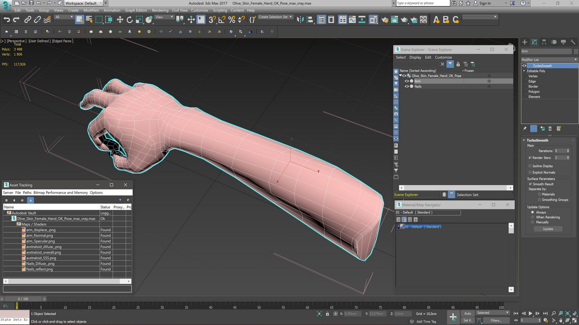 3D Olive Skin Female Hand OK Pose - TurboSquid 2193847