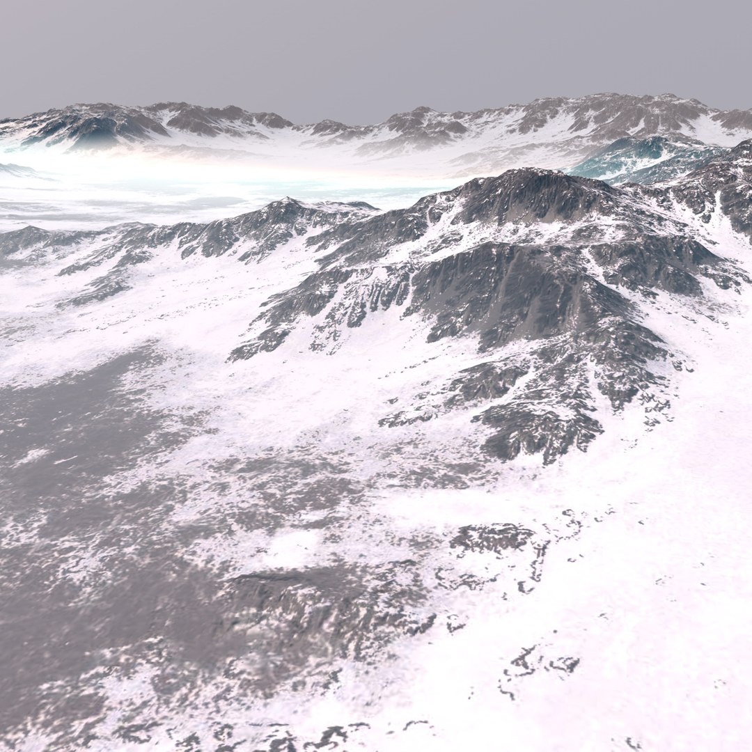 Snowy Terrain 3D - TurboSquid 1295230